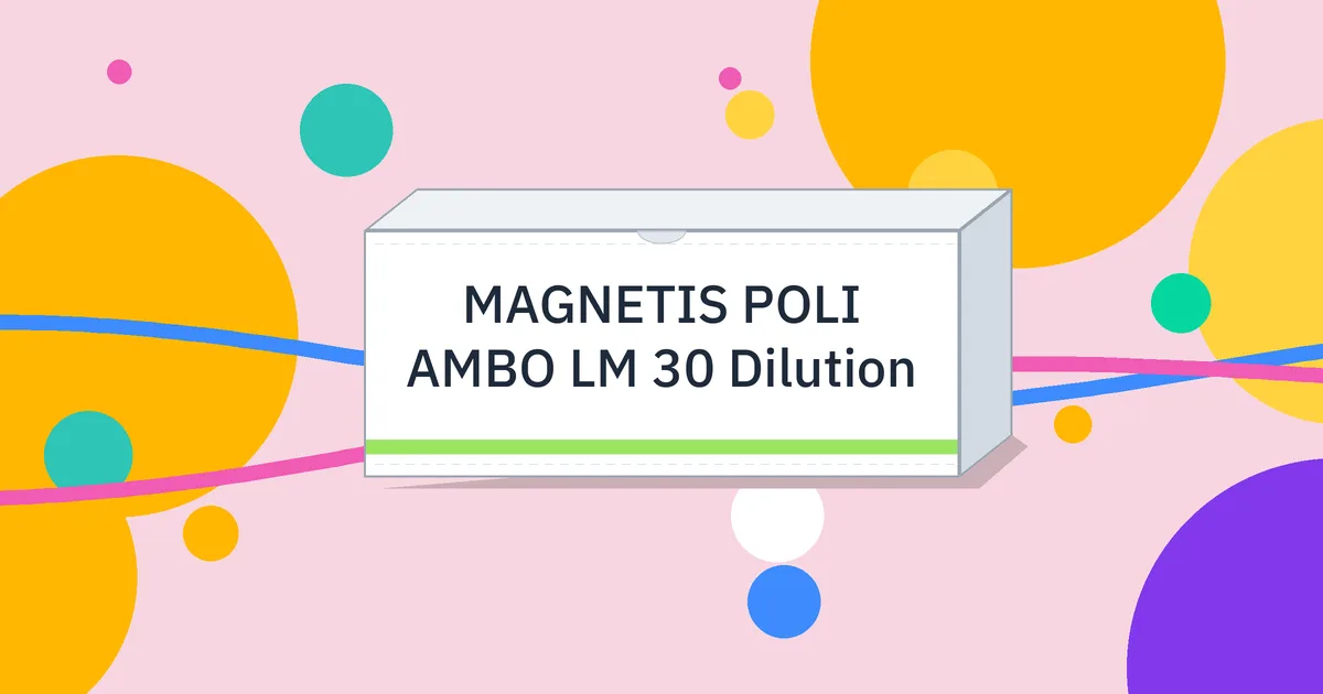 Symbolbild: Packung mit der Aufschrift MAGNETIS POLI AMBO LM 30 Dilution (PZN 12940702) – Verfügbarkeit und Bezug in Apotheken in Frankfurt am Main
