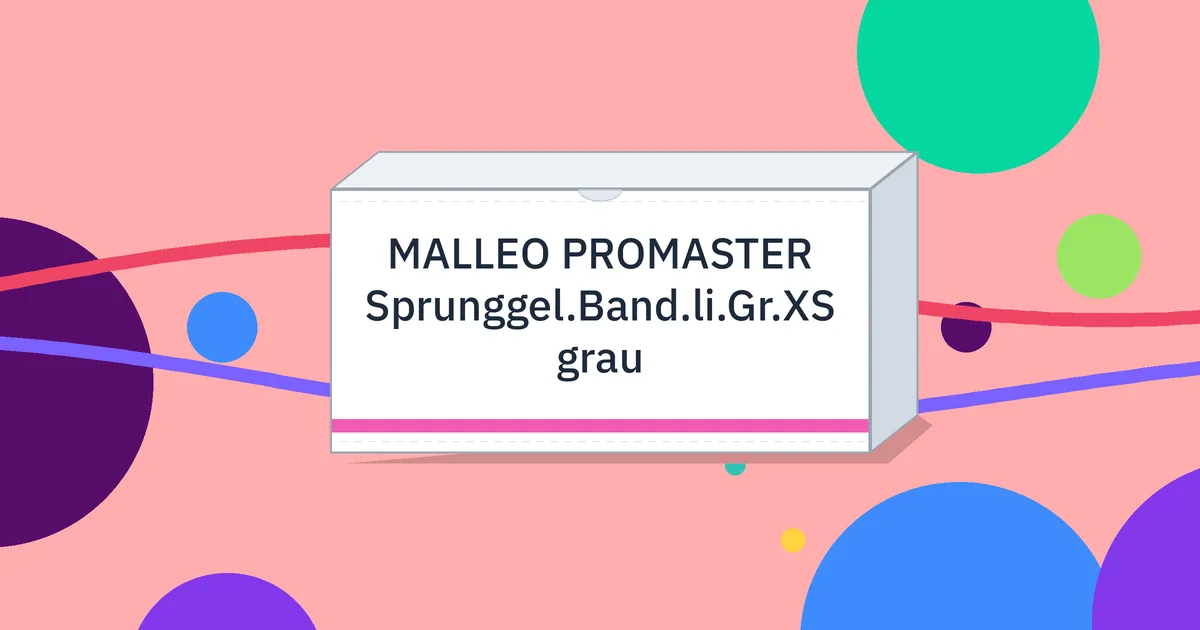 Symbolbild: Packung mit der Aufschrift MALLEO PROMASTER Sprunggel.Band.li.Gr.XS grau (PZN 10927063) – Verfügbarkeit und Bezug in Apotheken in Frankfurt am Main