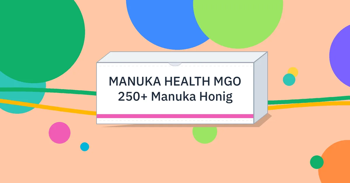 Symbolbild: Packung mit der Aufschrift MANUKA HEALTH MGO 250+ Manuka Honig (PZN 15874839) – Verfügbarkeit und Bezug in Apotheken in Frankfurt am Main