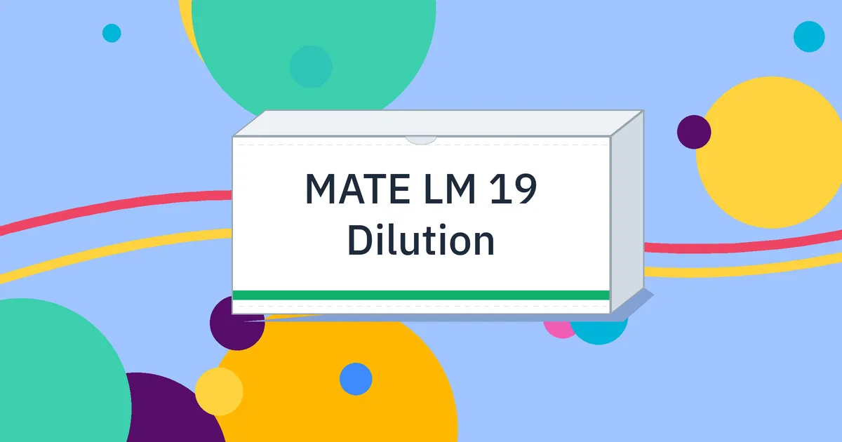 Symbolbild: Packung mit der Aufschrift MATE LM 19 Dilution (PZN 12947064) – Verfügbarkeit und Bezug in Apotheken in Frankfurt am Main