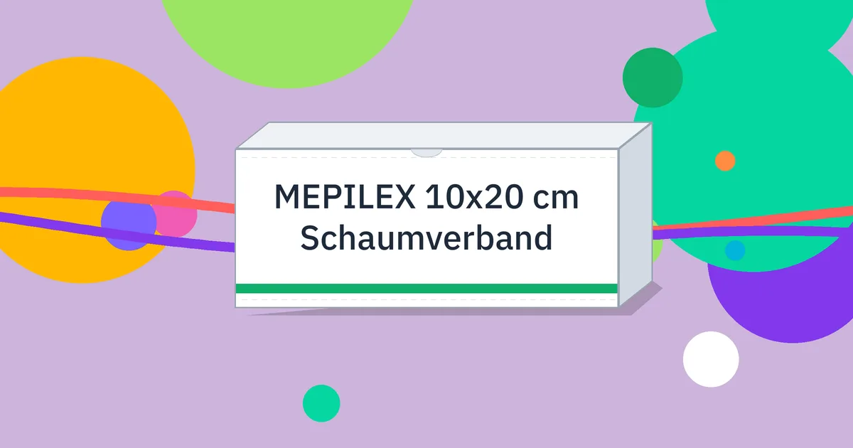 Symbolbild: Packung mit der Aufschrift MEPILEX 10x20 cm Schaumverband (PZN 17506057) – Verfügbarkeit und Bezug in Apotheken in Frankfurt am Main