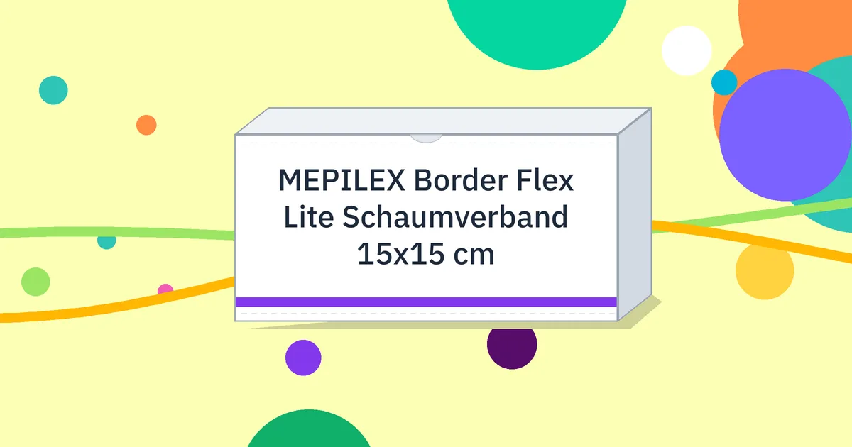 Symbolbild: Packung mit der Aufschrift MEPILEX Border Flex Lite Schaumverband 15x15 cm (PZN 19831850) – Verfügbarkeit und Bezug in Apotheken in Frankfurt am Main