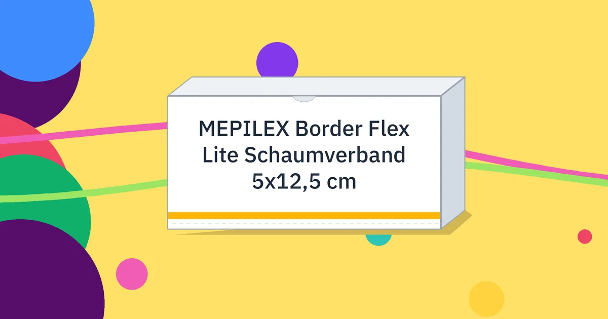 Symbolbild: Packung mit der Aufschrift MEPILEX Border Flex Lite Schaumverband 5x12,5 cm (PZN 17755524) – Verfügbarkeit und Bezug in Apotheken in Frankfurt am Main