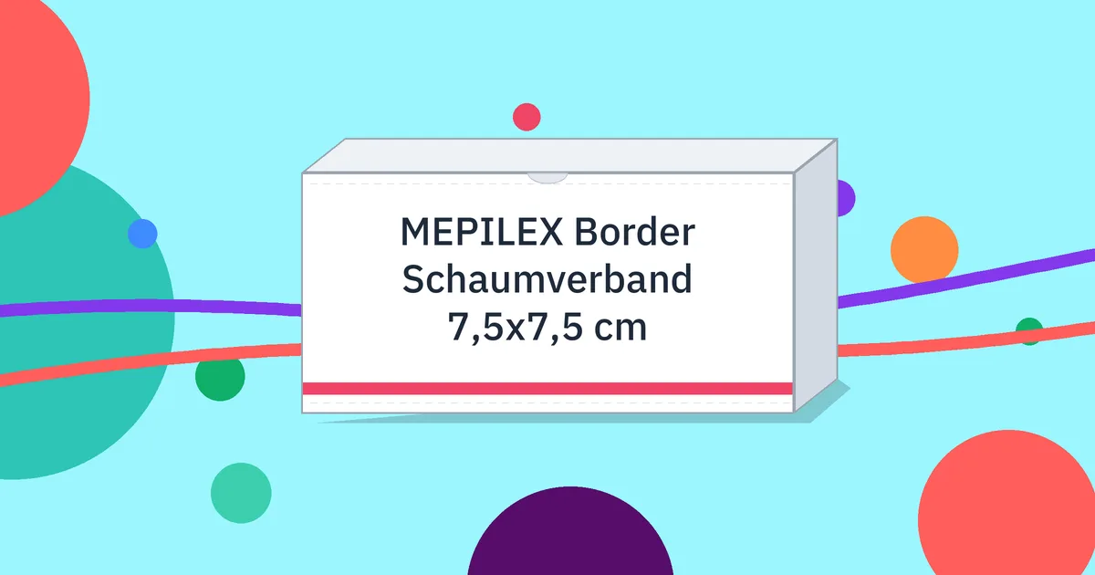 Symbolbild: Packung mit der Aufschrift MEPILEX Border Schaumverband 7,5x7,5 cm (PZN 09488799) – Verfügbarkeit und Bezug in Apotheken in Frankfurt am Main