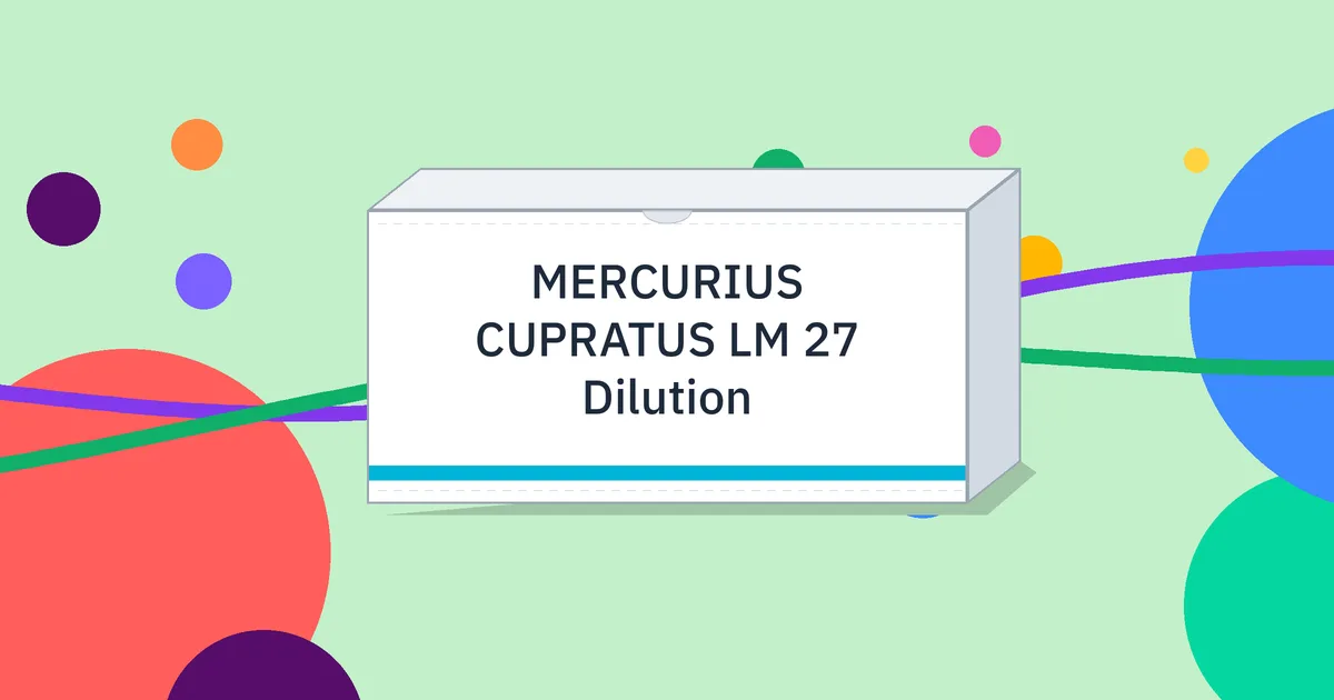 Symbolbild: Packung mit der Aufschrift MERCURIUS CUPRATUS LM 27 Dilution (PZN 12950586) – Verfügbarkeit und Bezug in Apotheken in Frankfurt am Main