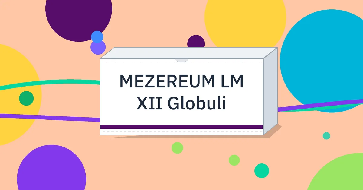 Symbolbild: Packung mit der Aufschrift MEZEREUM LM XII Globuli (PZN 04507227) – Verfügbarkeit und Bezug in Apotheken in Frankfurt am Main