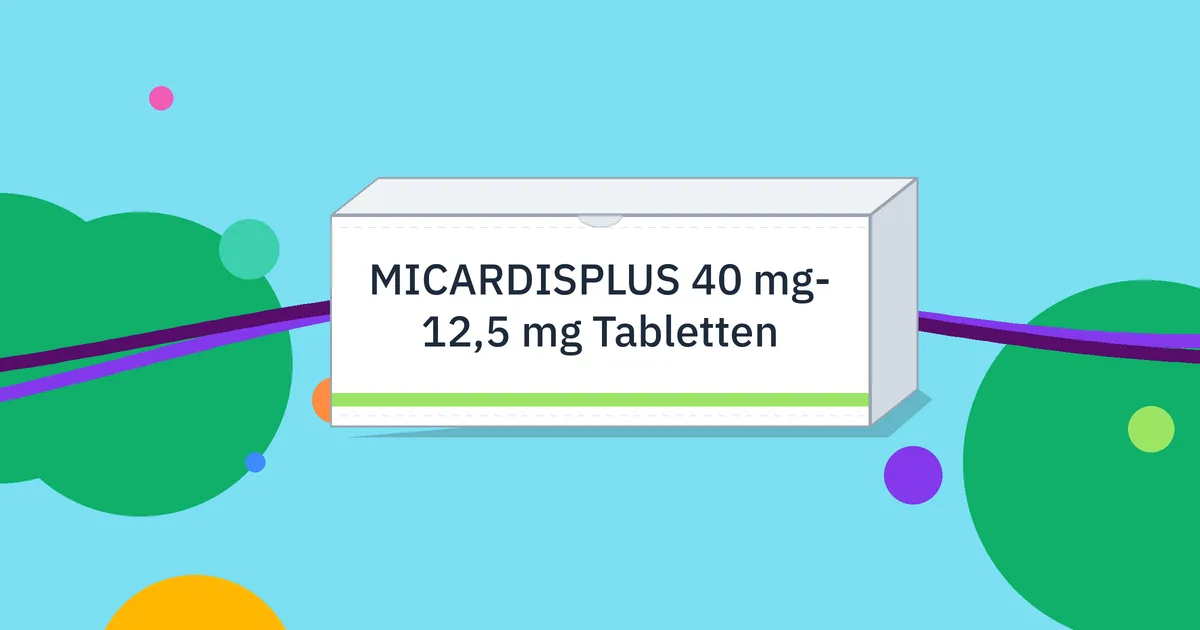 Symbolbild: Packung mit der Aufschrift MICARDISPLUS 40 mg-12,5 mg Tabletten (PZN 00079444) – Verfügbarkeit und Bezug in Apotheken in Frankfurt am Main