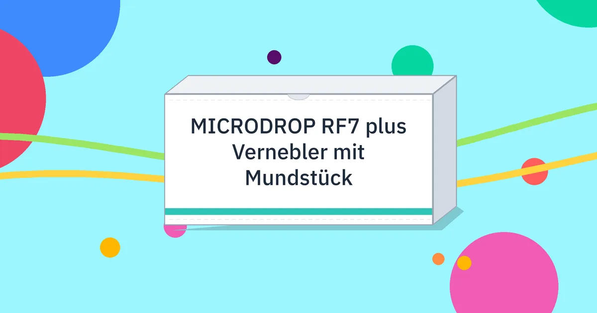Symbolbild: Packung mit der Aufschrift MICRODROP RF7 plus Vernebler mit Mundstück (PZN 00348507) – Verfügbarkeit und Bezug in Apotheken in Frankfurt am Main