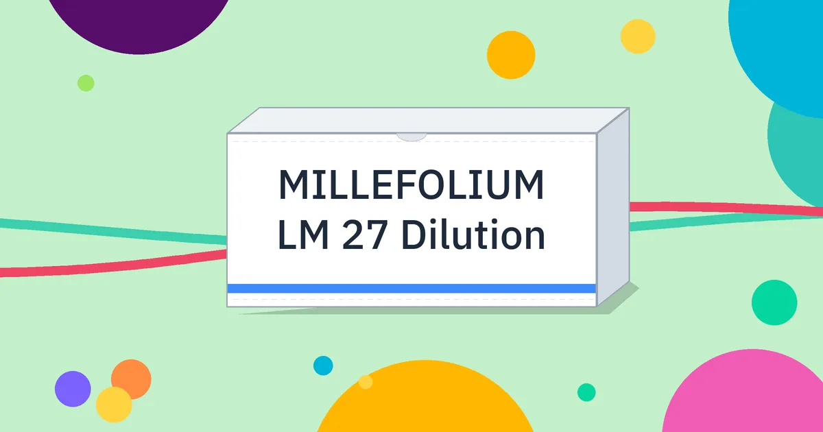 Symbolbild: Packung mit der Aufschrift MILLEFOLIUM LM 27 Dilution (PZN 13608128) – Verfügbarkeit und Bezug in Apotheken in Frankfurt am Main