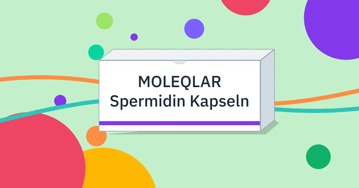 Symbolbild: Packung mit der Aufschrift MOLEQLAR Spermidin Kapseln (PZN 19790832) – Verfügbarkeit und Bezug in Apotheken in Frankfurt am Main