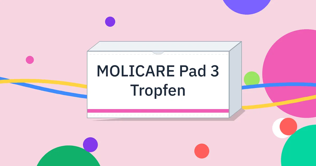 Symbolbild: Packung mit der Aufschrift MOLICARE Pad 3 Tropfen (PZN 14029183) – Verfügbarkeit und Bezug in Apotheken in Frankfurt am Main