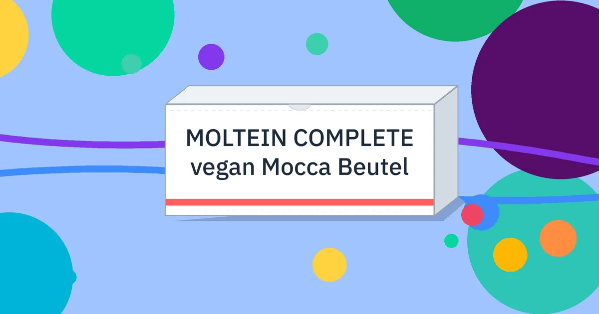 Symbolbild: Packung mit der Aufschrift MOLTEIN COMPLETE vegan Mocca Beutel (PZN 19557797) – Verfügbarkeit und Bezug in Apotheken in Frankfurt am Main