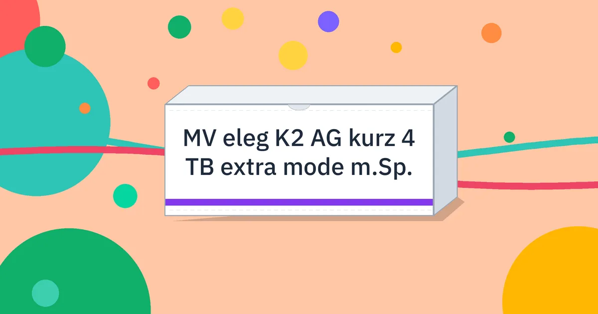 Symbolbild: Packung mit der Aufschrift MV eleg K2 AG kurz 4 TB extra mode m.Sp. (PZN 09879005) – Verfügbarkeit und Bezug in Apotheken in Frankfurt am Main