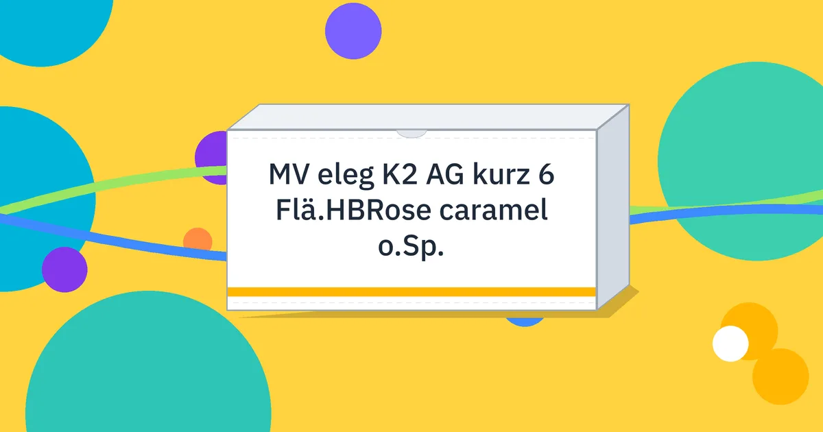 Symbolbild: Packung mit der Aufschrift MV eleg K2 AG kurz 6 Flä.HBRose caramel o.Sp. (PZN 15704729) – Verfügbarkeit und Bezug in Apotheken in Frankfurt am Main