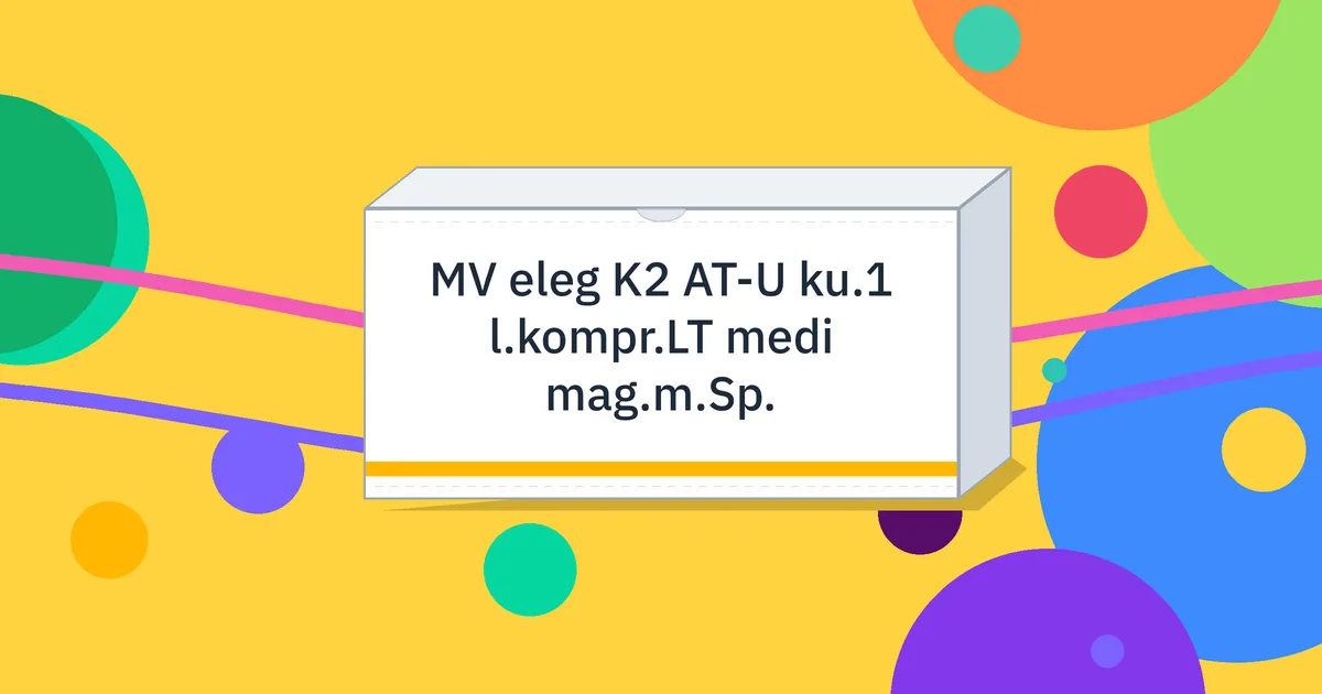 Symbolbild: Packung mit der Aufschrift MV eleg K2 AT-U ku.1 l.kompr.LT medi mag.m.Sp. (PZN 14627346) – Verfügbarkeit und Bezug in Apotheken in Frankfurt am Main