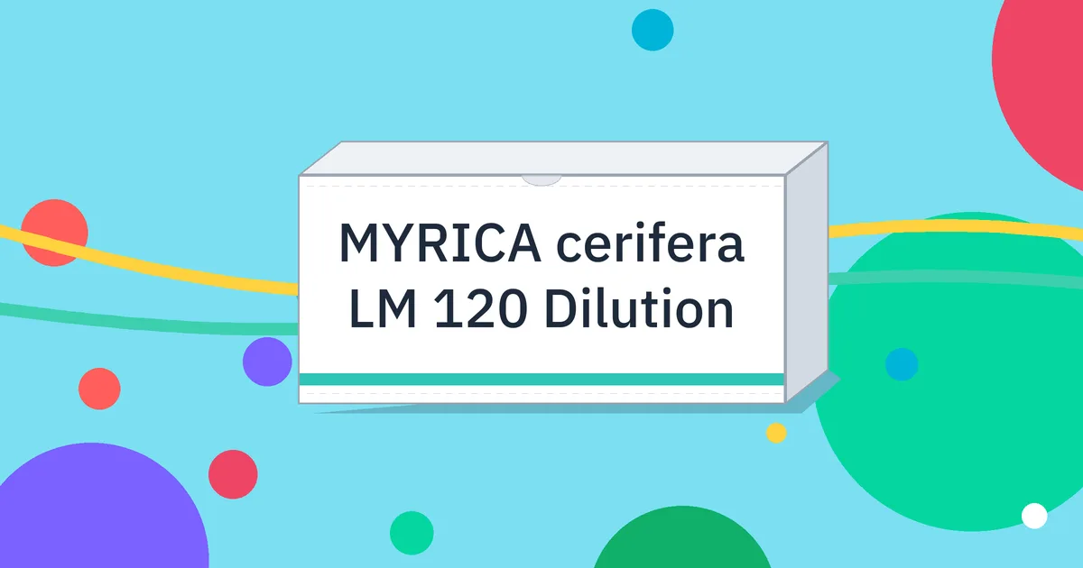Symbolbild: Packung mit der Aufschrift MYRICA cerifera LM 120 Dilution (PZN 12957424) – Verfügbarkeit und Bezug in Apotheken in Frankfurt am Main