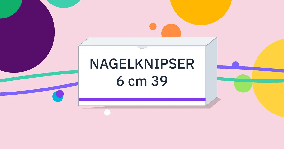 Symbolbild: Packung mit der Aufschrift NAGELKNIPSER 6 cm 39 (PZN 19283443) – Verfügbarkeit und Bezug in Apotheken in Frankfurt am Main