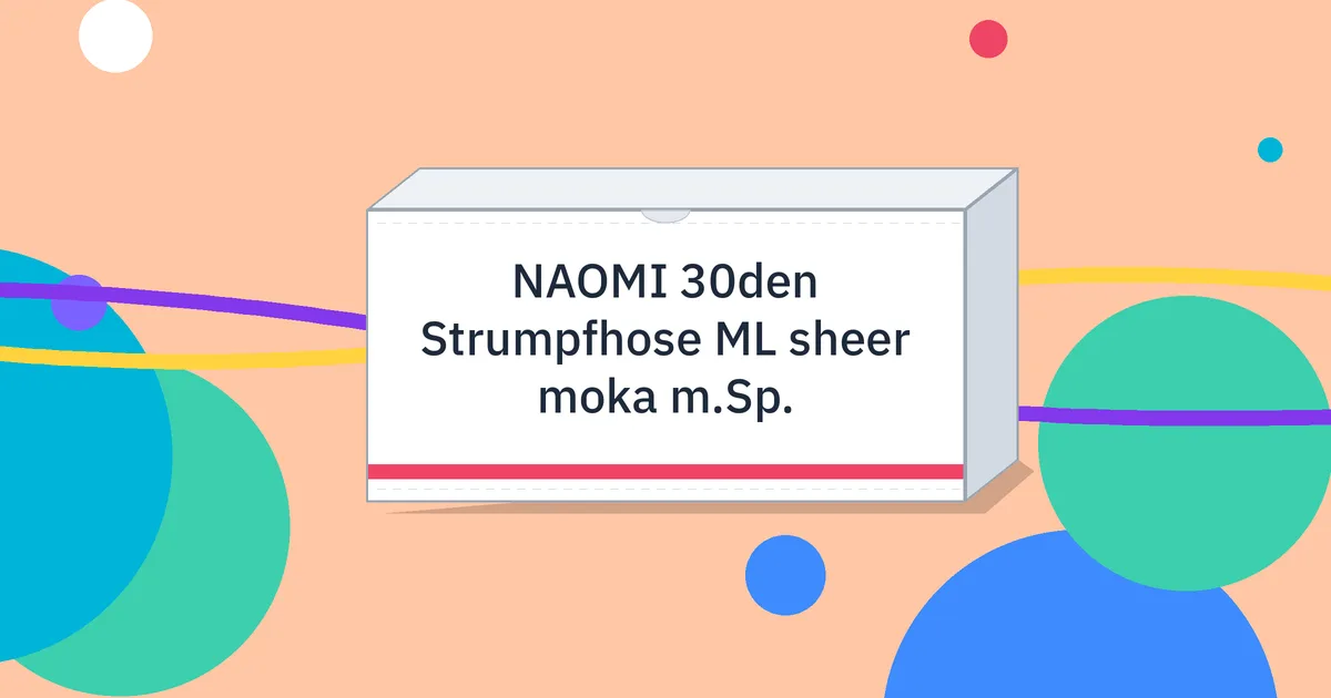 Symbolbild: Packung mit der Aufschrift NAOMI 30den Strumpfhose ML sheer moka m.Sp. (PZN 16178705) – Verfügbarkeit und Bezug in Apotheken in Frankfurt am Main