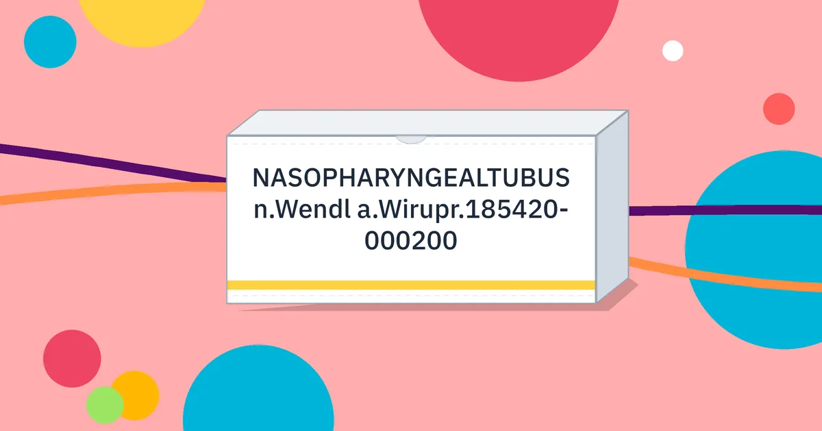 Symbolbild: Packung mit der Aufschrift NASOPHARYNGEALTUBUS n.Wendl a.Wirupr.185420-000200 (PZN 05032200) – Verfügbarkeit und Bezug in Apotheken in Frankfurt am Main