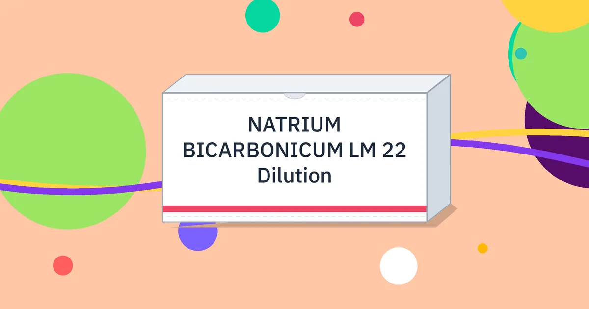 Symbolbild: Packung mit der Aufschrift NATRIUM BICARBONICUM LM 22 Dilution (PZN 12960395) – Verfügbarkeit und Bezug in Apotheken in Frankfurt am Main