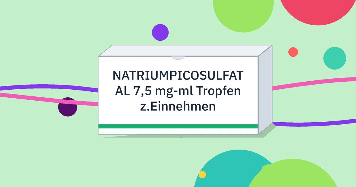 Symbolbild: Packung mit der Aufschrift NATRIUMPICOSULFAT AL 7,5 mg-ml Tropfen z.Einnehmen (PZN 18890773) – Verfügbarkeit und Bezug in Apotheken in Frankfurt am Main