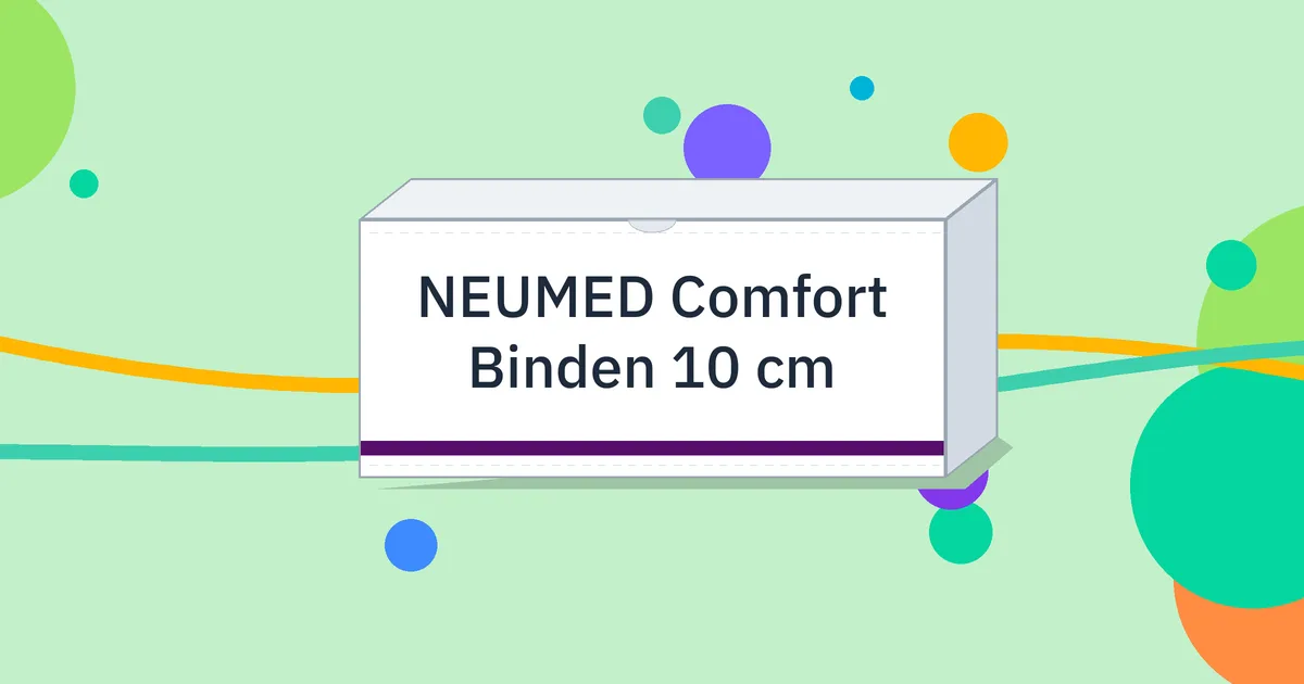 Symbolbild: Packung mit der Aufschrift NEUMED Comfort Binden 10 cm (PZN 00802952) – Verfügbarkeit und Bezug in Apotheken in Frankfurt am Main