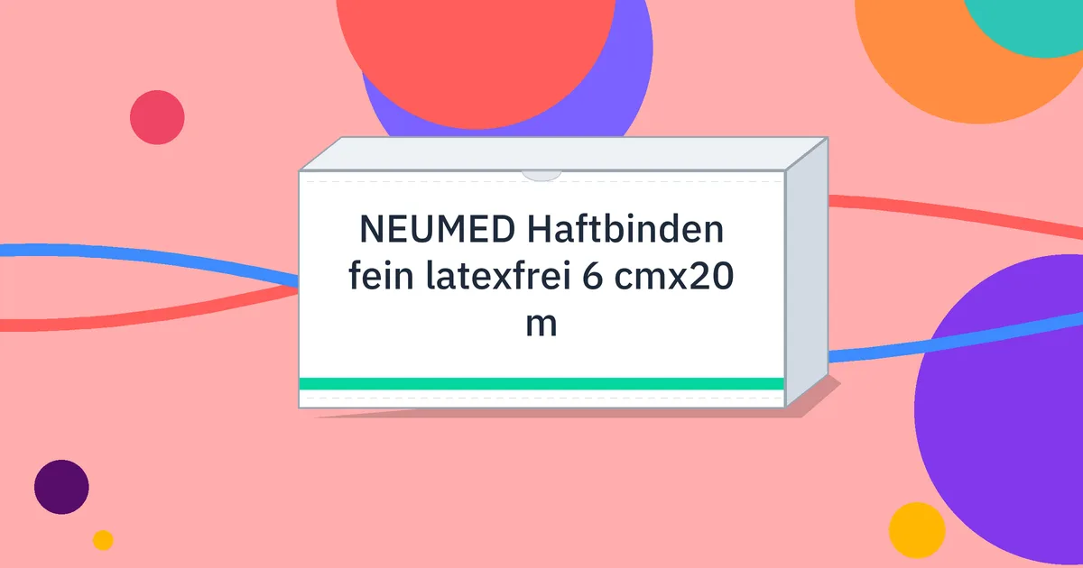 Symbolbild: Packung mit der Aufschrift NEUMED Haftbinden fein latexfrei 6 cmx20 m (PZN 09197866) – Verfügbarkeit und Bezug in Apotheken in Frankfurt am Main