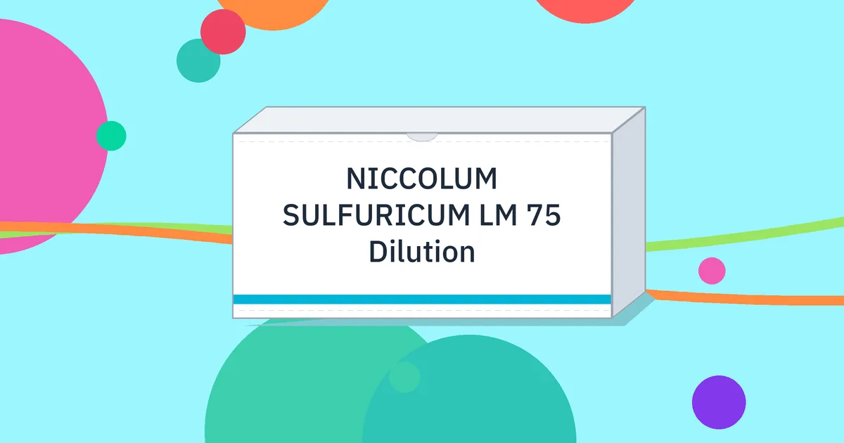 Symbolbild: Packung mit der Aufschrift NICCOLUM SULFURICUM LM 75 Dilution (PZN 12968907) – Verfügbarkeit und Bezug in Apotheken in Frankfurt am Main