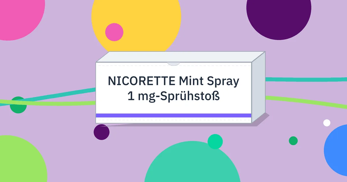 Symbolbild: Packung mit der Aufschrift NICORETTE Mint Spray 1 mg-Sprühstoß (PZN 20651892) – Verfügbarkeit und Bezug in Apotheken in Frankfurt am Main