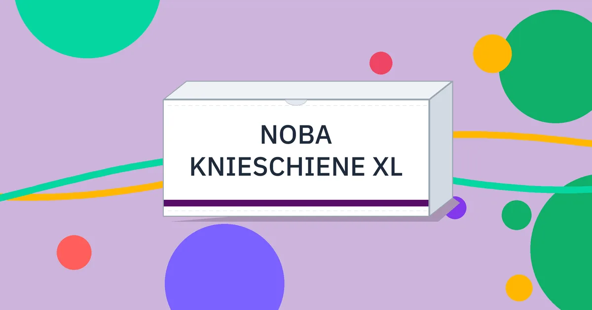 Symbolbild: Packung mit der Aufschrift NOBA KNIESCHIENE XL (PZN 06476927) – Verfügbarkeit und Bezug in Apotheken in Frankfurt am Main