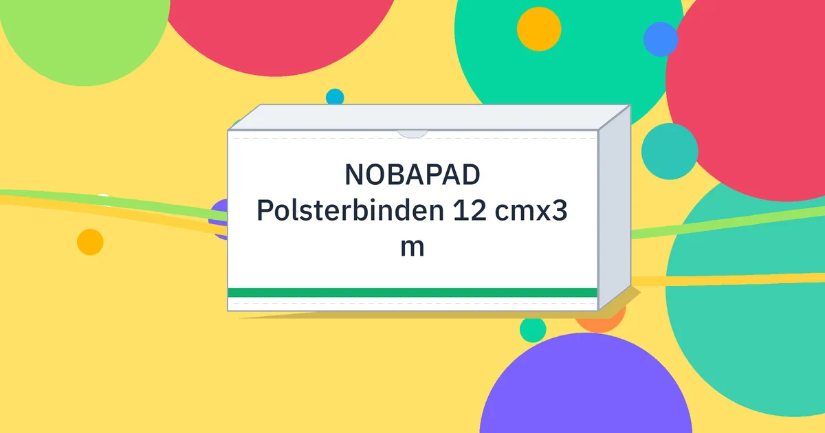 Symbolbild: Packung mit der Aufschrift NOBAPAD Polsterbinden 12 cmx3 m (PZN 00620286) – Verfügbarkeit und Bezug in Apotheken in Frankfurt am Main
