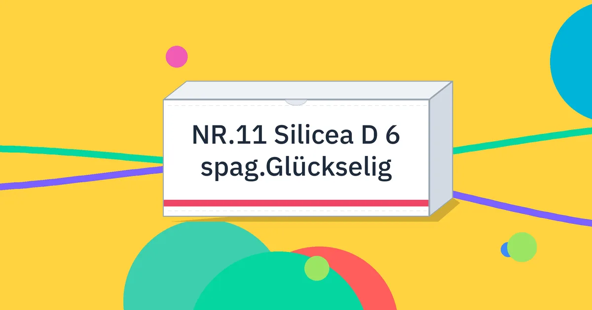 Symbolbild: Packung mit der Aufschrift NR.11 Silicea D 6 spag.Glückselig (PZN 10965974) – Verfügbarkeit und Bezug in Apotheken in Frankfurt am Main