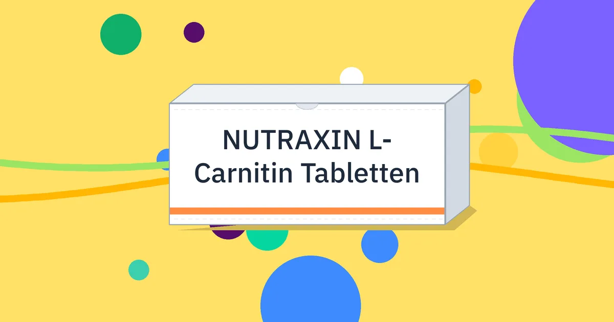 Symbolbild: Packung mit der Aufschrift NUTRAXIN L-Carnitin Tabletten (PZN 17576135) – Verfügbarkeit und Bezug in Apotheken in Frankfurt am Main