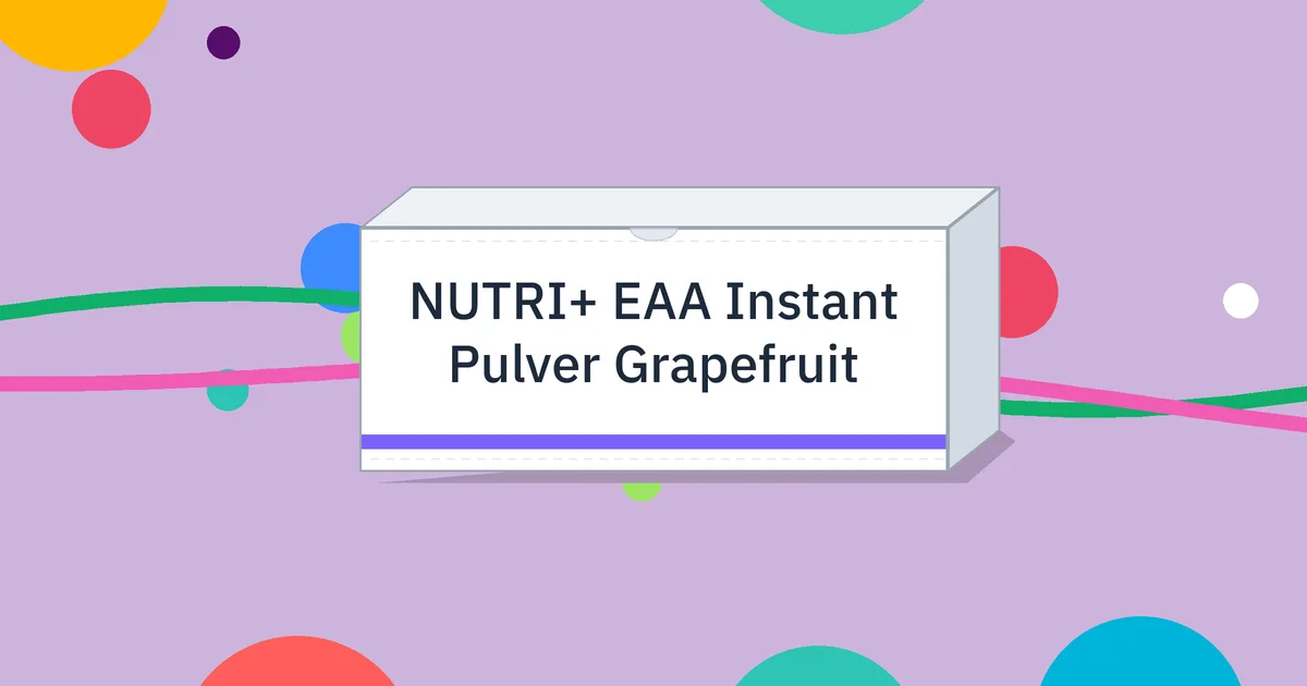 Symbolbild: Packung mit der Aufschrift NUTRI+ EAA Instant Pulver Grapefruit (PZN 19670625) – Verfügbarkeit und Bezug in Apotheken in Frankfurt am Main