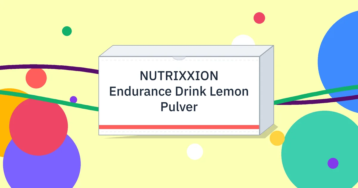 Symbolbild: Packung mit der Aufschrift NUTRIXXION Endurance Drink Lemon Pulver (PZN 14213219) – Verfügbarkeit und Bezug in Apotheken in Frankfurt am Main