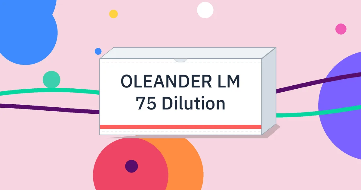 Symbolbild: Packung mit der Aufschrift OLEANDER LM 75 Dilution (PZN 12971476) – Verfügbarkeit und Bezug in Apotheken in Frankfurt am Main