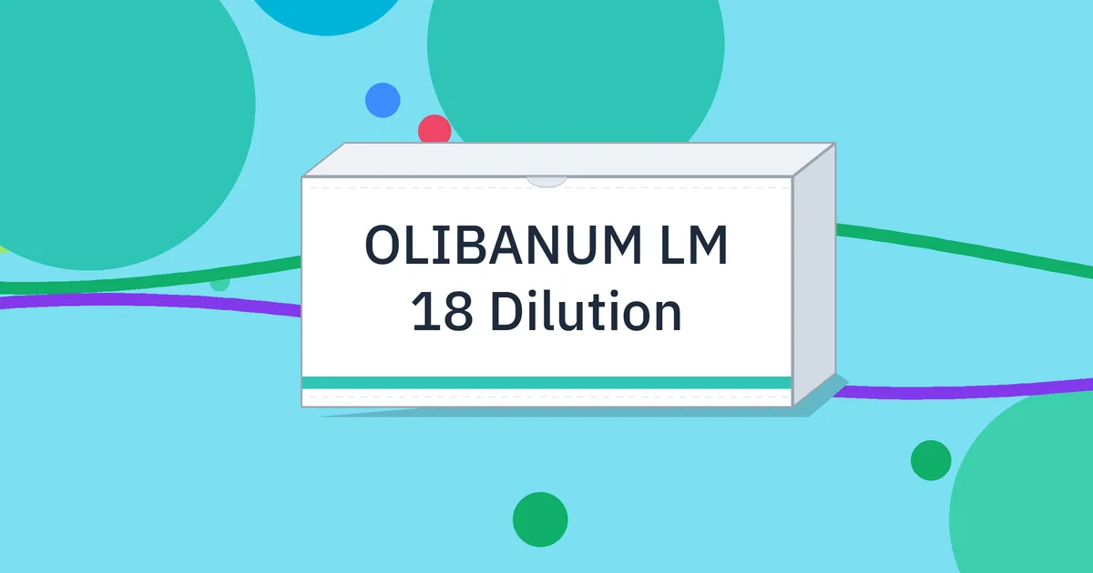 Symbolbild: Packung mit der Aufschrift OLIBANUM LM 18 Dilution (PZN 12971743) – Verfügbarkeit und Bezug in Apotheken in Frankfurt am Main
