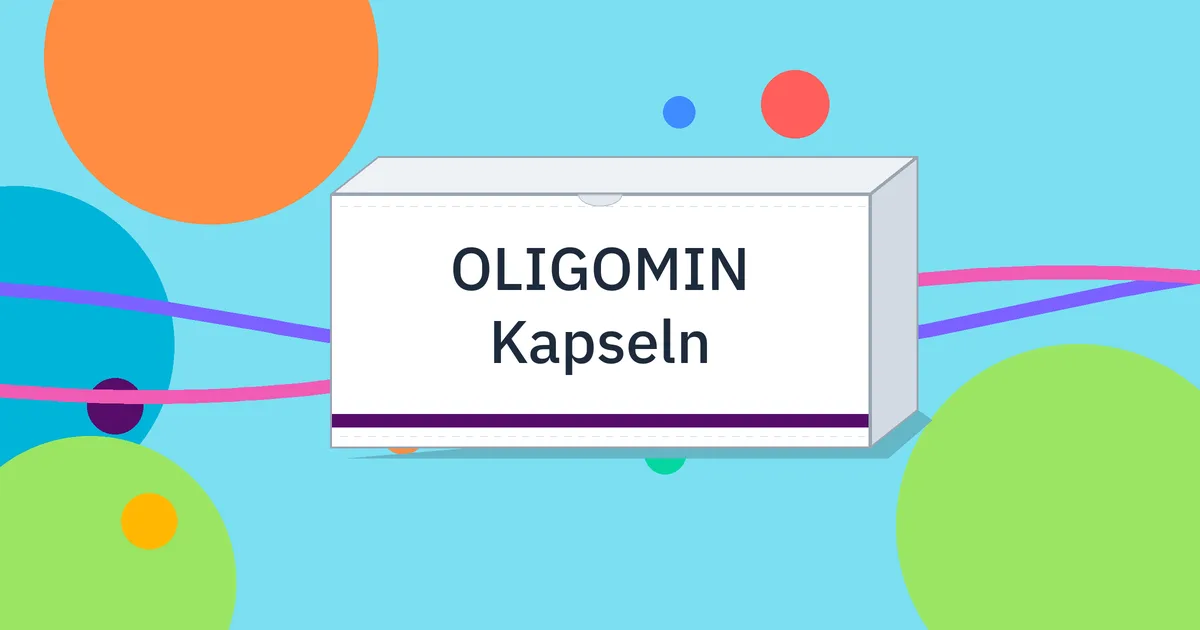 Symbolbild: Packung mit der Aufschrift OLIGOMIN Kapseln (PZN 02222727) – Verfügbarkeit und Bezug in Apotheken in Frankfurt am Main