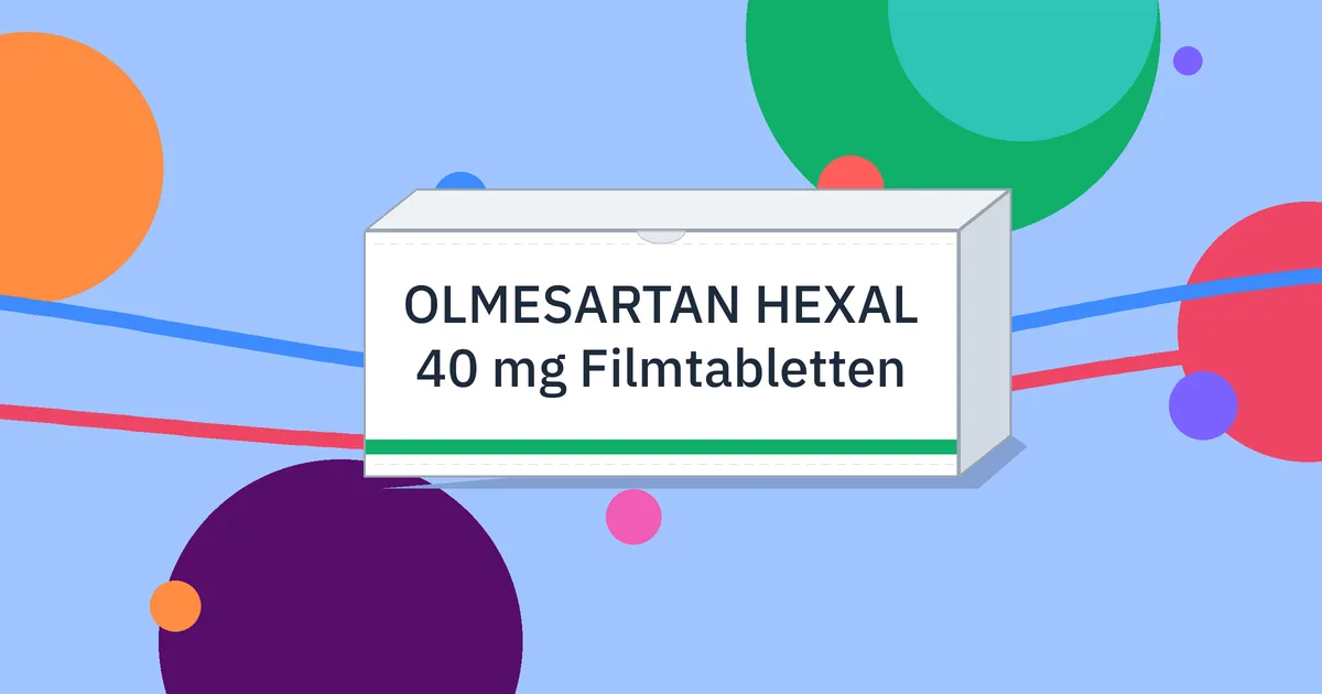 Symbolbild: Packung mit der Aufschrift OLMESARTAN HEXAL 40 mg Filmtabletten (PZN 11874848) – Verfügbarkeit und Bezug in Apotheken in Frankfurt am Main