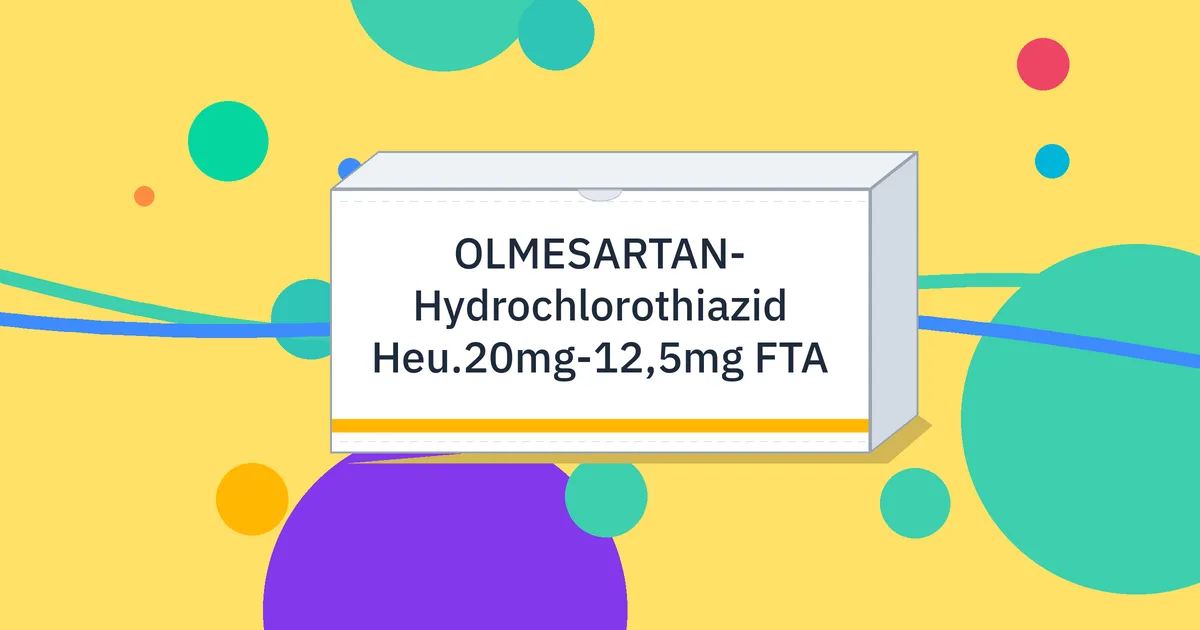 Symbolbild: Packung mit der Aufschrift OLMESARTAN-Hydrochlorothiazid Heu.20mg-12,5mg FTA (PZN 12359410) – Verfügbarkeit und Bezug in Apotheken in Frankfurt am Main