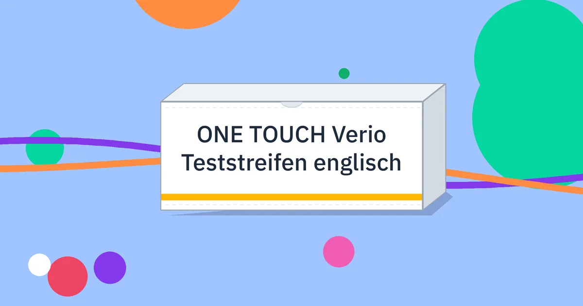 Symbolbild: Packung mit der Aufschrift ONE TOUCH Verio Teststreifen englisch (PZN 10348661) – Verfügbarkeit und Bezug in Apotheken in Frankfurt am Main