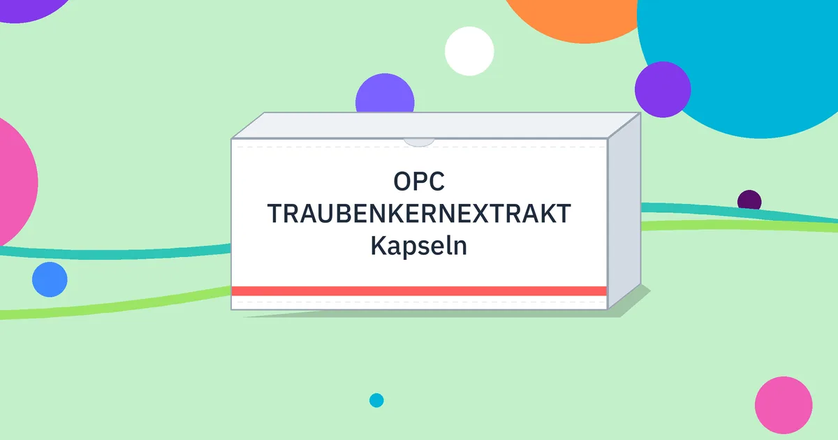 Symbolbild: Packung mit der Aufschrift OPC TRAUBENKERNEXTRAKT Kapseln (PZN 07698245) – Verfügbarkeit und Bezug in Apotheken in Frankfurt am Main