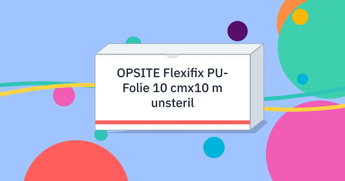 Symbolbild: Packung mit der Aufschrift OPSITE Flexifix PU-Folie 10 cmx10 m unsteril (PZN 18035097) – Verfügbarkeit und Bezug in Apotheken in Frankfurt am Main