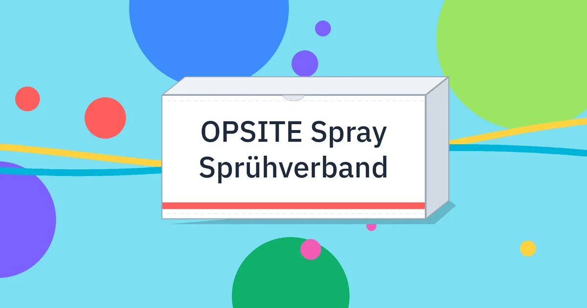 Symbolbild: Packung mit der Aufschrift OPSITE Spray Sprühverband (PZN 15302474) – Verfügbarkeit und Bezug in Apotheken in Frankfurt am Main