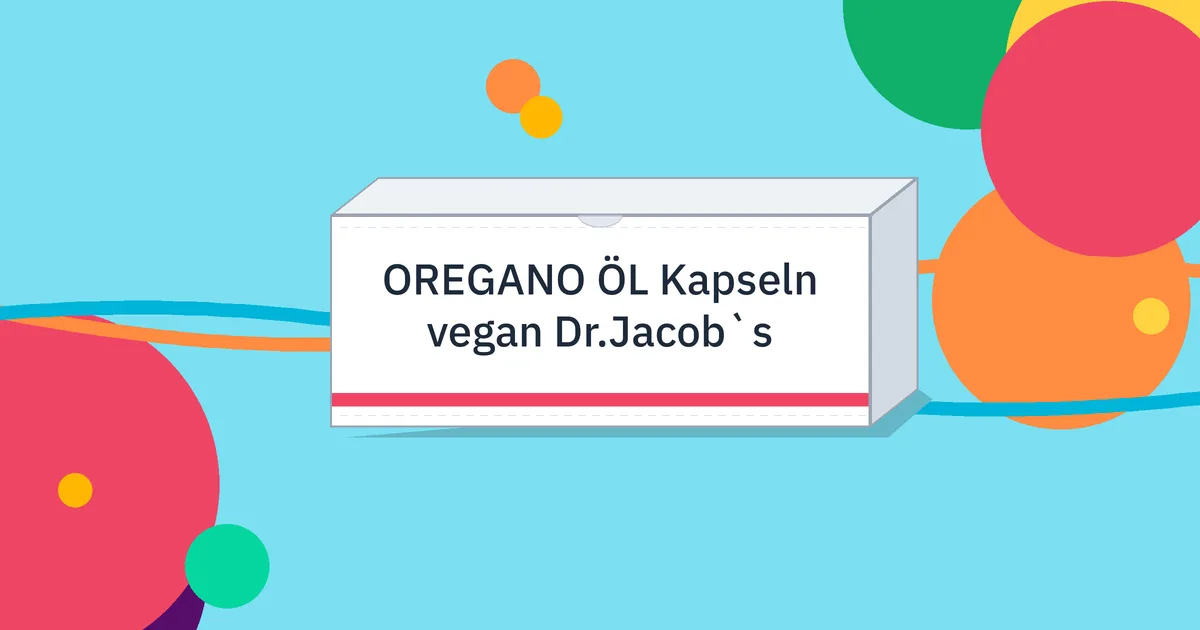 Symbolbild: Packung mit der Aufschrift OREGANO ÖL Kapseln vegan Dr.Jacob`s (PZN 18028074) – Verfügbarkeit und Bezug in Apotheken in Frankfurt am Main