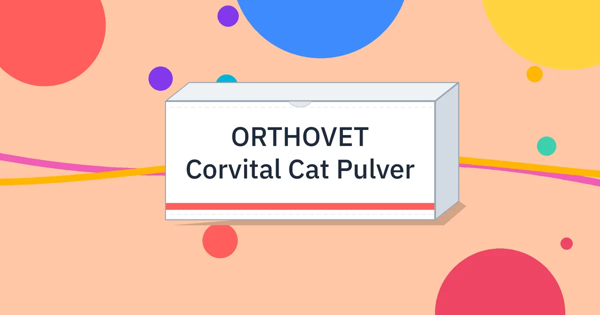 Symbolbild: Packung mit der Aufschrift ORTHOVET Corvital Cat Pulver (PZN 14319923) – Verfügbarkeit und Bezug in Apotheken in Frankfurt am Main