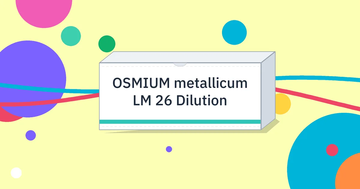 Symbolbild: Packung mit der Aufschrift OSMIUM metallicum LM 26 Dilution (PZN 12974167) – Verfügbarkeit und Bezug in Apotheken in Frankfurt am Main