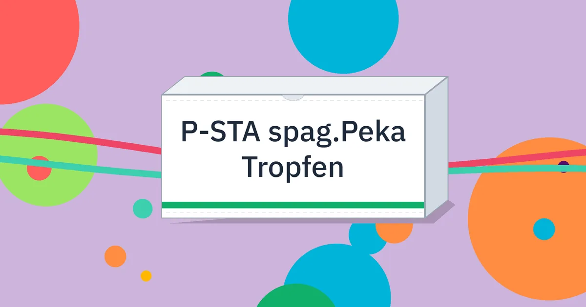 Symbolbild: Packung mit der Aufschrift P-STA spag.Peka Tropfen (PZN 02767131) – Verfügbarkeit und Bezug in Apotheken in Frankfurt am Main