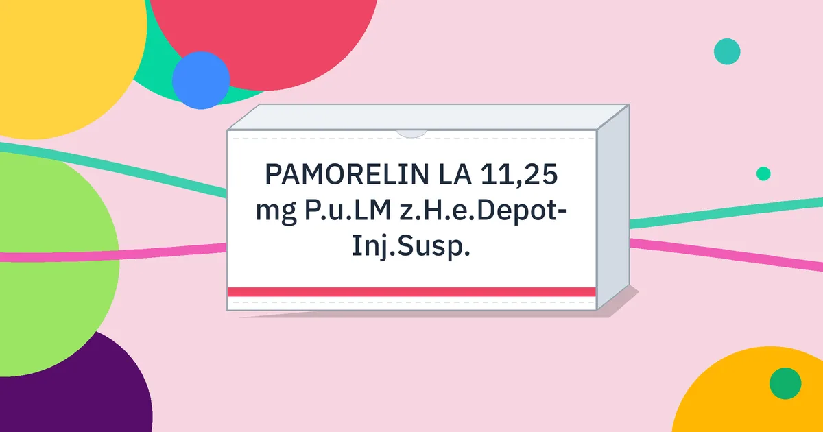 Symbolbild: Packung mit der Aufschrift PAMORELIN LA 11,25 mg P.u.LM z.H.e.Depot-Inj.Susp. (PZN 02899269) – Verfügbarkeit und Bezug in Apotheken in Frankfurt am Main