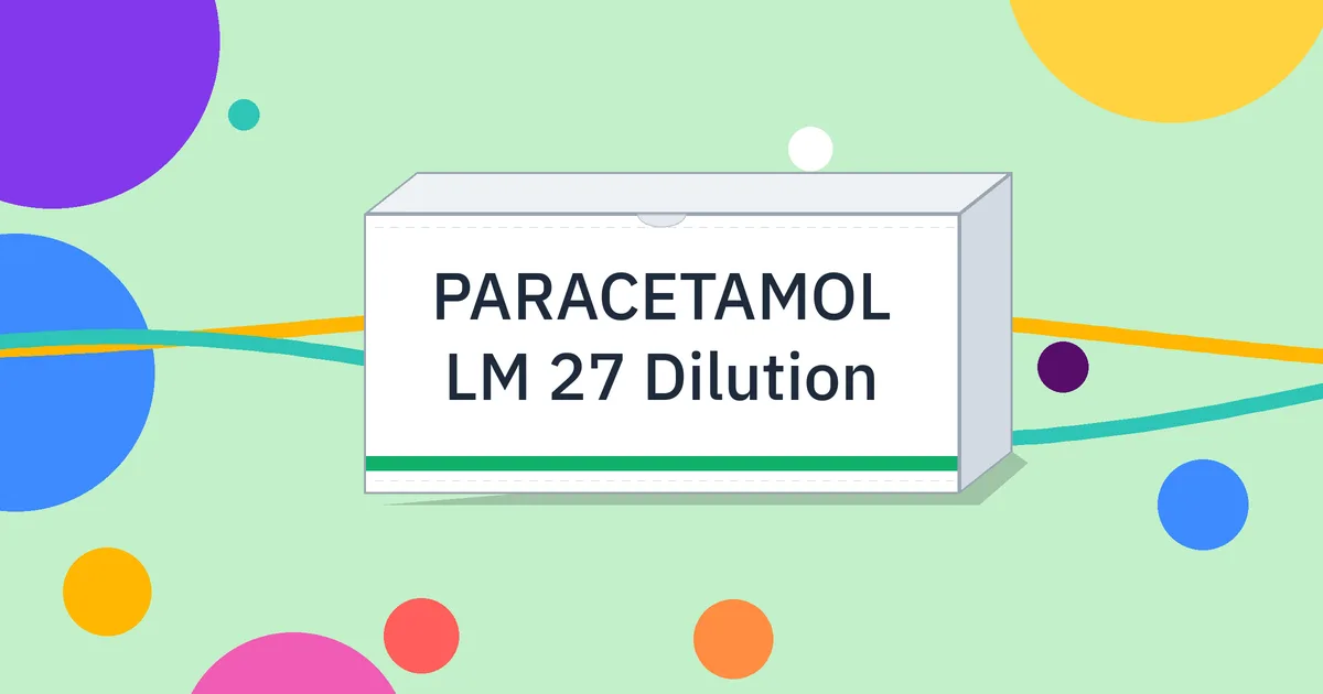 Symbolbild: Packung mit der Aufschrift PARACETAMOL LM 27 Dilution (PZN 12976491) – Verfügbarkeit und Bezug in Apotheken in Frankfurt am Main